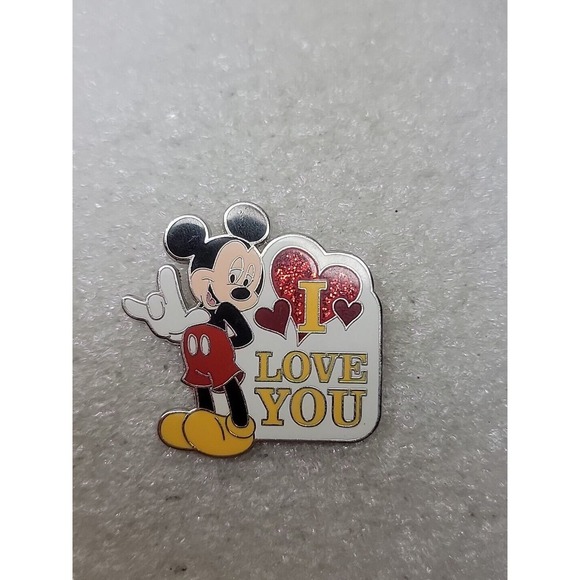 Disney | Jewelry | Disney Pin Mickey Mouse Sign Language I Love You Pin ...
